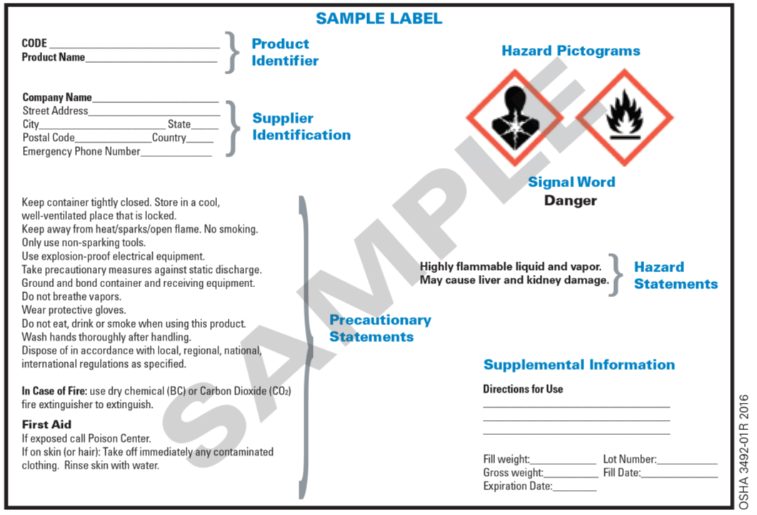 Free Printable Osha Secondary Container Label Template